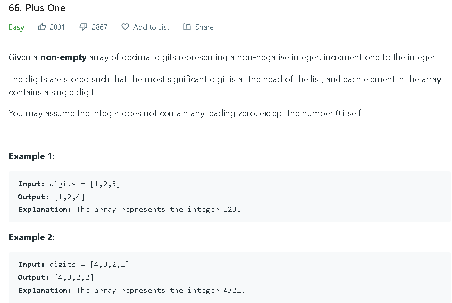 [리트코드] 66 Plus One - J Blog
